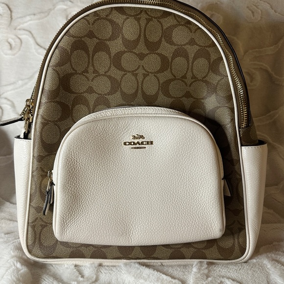 Coach | Bags | Coach Signature Brown And Cream Backpack | Poshmark